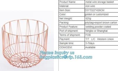 China Heavy Duty Lined Metal Wire Storage Bin with Handles for Office Kitchen Pantry 30pcs MOQ for sale