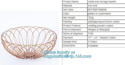 China Hanging Metal Wire Mesh Fruit Storage Basket Stainless Steel Kitchen Organizer 30cm for sale