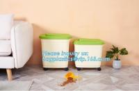 China Airtight Pet Food Storage Container 40L 15KG Large Rectangle Plastic Dog Food Bin for sale