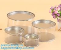 China Clear PET Plastic Jar 85mm Neck Food Grade Screw Type with Aluminium Easy Open Ends for sale