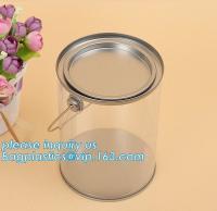 China Clear PET Plastic Can 100ml with Aluminum Lid for Candy Fruit Tin Container Packaging for sale