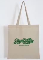 China Custom Logo Blank Canvas Tote Shopping Bag 35x40x15cm with Leather Handle 227gsm for sale