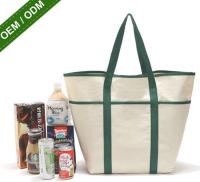 China 8oz 227gsm Canvas Tote Bag with Long Handles Custom Print Logo Eco Friendly Shopping Bag 35x40x15cm for sale