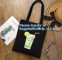 China Custom Printed Organic Cotton Canvas Tote Bag 35x40x15cm Eco Friendly Shopping Bag for sale