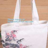 China Custom Logo Large Space Plain Canvas Tote Bag 35x40x15cm 227gsm for Shopping Promotion for sale