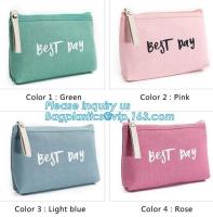 China Custom Canvas Cosmetic Pouch 35x40x15cm Eco Friendly Cotton Zipper Travel Bag for sale