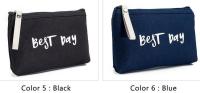 China Custom Canvas Cosmetic Pouch 35x40x15cm Eco Friendly Cotton Zipper Travel Bag for sale