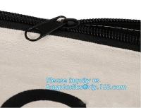 China Wholesale Canvas Cosmetic Bag with Zipper Private Label Makeup Pouch 8x6 Inch for sale