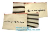 China Wholesale Canvas Cosmetic Bag with Zipper Private Label Makeup Pouch 8x6 Inch for sale