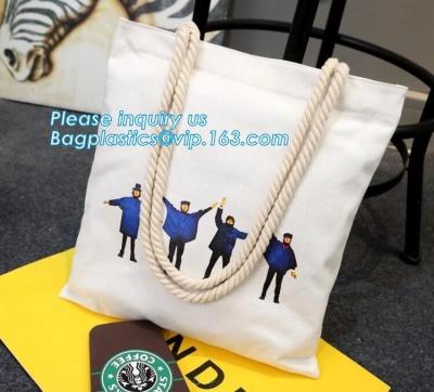 China Custom Canvas Tote Bag with Rope Handles for Women Beach Promotional Wholesale 35x40cm for sale