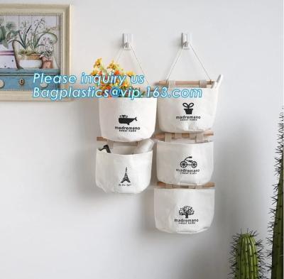 China Canvas Rope Handle Bag 30x40cm for Accessory Collection Hanging Storage Durable Cotton for sale