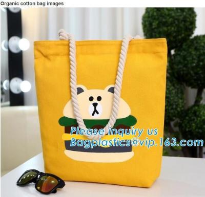 China Wholesale Cotton Canvas Foldable Tote Bag with Rope Handle 40x38cm White for sale