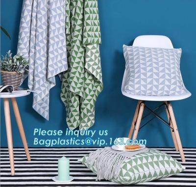 China European Luxury Blue Geometric Pattern Sequins Throw Pillow Cover 45x45cm Custom Size for sale