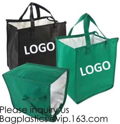 China Custom Insulated Thermal Cooler Bag 80gsm Non Woven Polypropylene with Aluminum Foil Lining for sale