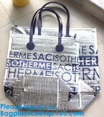 China Custom Insulated Thermal Cooler Bag 600D Polyester Aluminum Foil Liner for Food Delivery Grocery Picnic for sale
