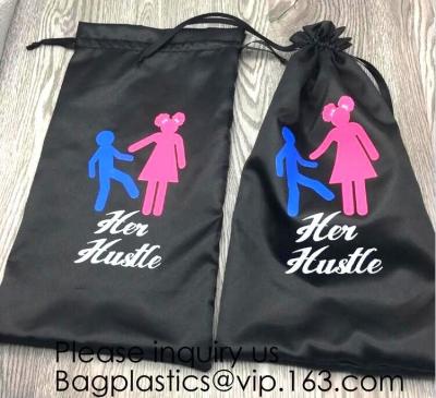 China Custom Logo Satin Drawstring Bag 300pcs MOQ Gift Pouch for Cosmetics Jewelry Hair Packaging for sale