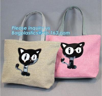 China Custom Printed Logo Laminated Jute Shopping Tote Bag 28x20x36cm Eco Friendly with Handles for sale