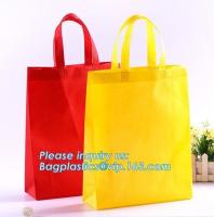 China Custom Logo Printed Yellow Non Woven Drawstring Gift Pouch 80gsm PP Bag for sale
