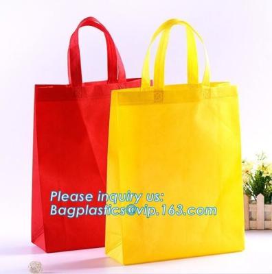 China Custom Logo Printed Yellow Non Woven Drawstring Gift Pouch 80gsm PP Bag for sale