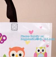China Custom Non Woven Makeup Bag Cosmetic Storage Pouch with Mirror 80gsm PP Business Gift for sale