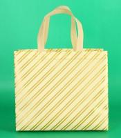 China Custom Metallic Laminated Non Woven Shopping Bag 80gsm PP Fabric Reusable Promotional Tote for sale
