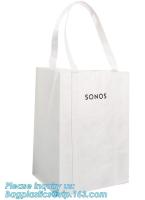 China Custom Ultrasonic Non Woven Bag with CMYK Print Laminated Handles 80gsm PP Promotional Tote for sale