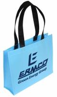 China Custom Printed Recycled Non Woven Tote Bag with Laminated Folding Design 38x42cm for sale