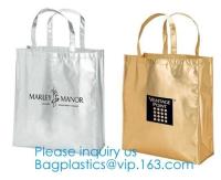 China Metallic Laminated Non Woven Bag 80gsm Eco Friendly Promotional Shopping Bag with Custom Logo 32x42x11cm for sale