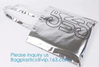 China Metallic Laminated Non Woven Bag 80gsm Eco Friendly Promotional Shopping Bag with Custom Logo 32x42x11cm for sale