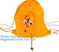 China Custom Logo Printed Polyester Drawstring Gym Sack Bag 54x40x40cm 70g for Sports Promotion for sale