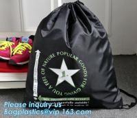 China Foldable Ball Shopping Bag 190T Polyester Reusable Drawstring Bag 54x40x40cm for sale