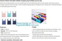 China Custom Polyester Foldable Shopping Bag 70g 12kg Capacity Promotional Reusable Grocery Tote for sale