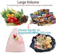 China Foldable Reusable Shopping Bag 190T Polyester Supermarket Tote 54x40x40cm 12kg Capacity for sale