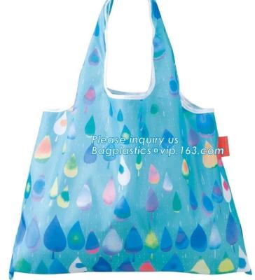 China Custom Heat Sublimation Reusable Green Polyester Foldable Shopping Bag 54x40x40cm 70g for sale