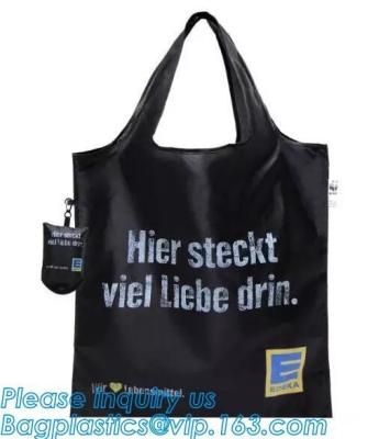 China 210D Polyester Portable Foldable Shopping Bag Roll Up Ball Shape Reusable 50L Capacity for sale