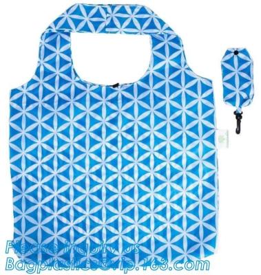 China Custom 420D Polyester Foldable Grocery Bag Reusable Shopping Bag with Logo 40x35cm for sale