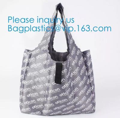 China Custom Foldable Polyester Shopping Bag 38x58cm Reusable Eco Friendly Tote with Handle for sale