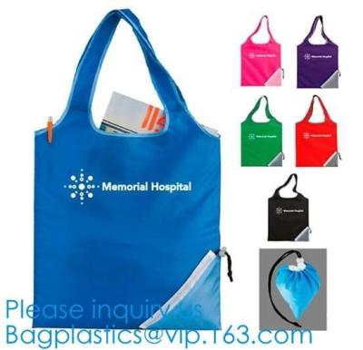 China Custom Polyester Foldable Shopping Bag 35.5x57cm Reusable Eco Friendly Tote with 7kg Load Capacity for sale
