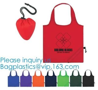 China Wholesale Eco Friendly Polyester Foldable Shopping Bag 15.7x14.6 Inch Reusable Tote with Handle for sale