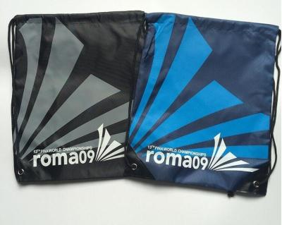 China Custom Polyester Drawstring Backpack 34x40cm Sport Gym Bag with Logo Printing for sale