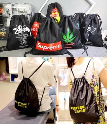 China Custom 210D Polyester Drawstring Bag Promotional Gift 190T Nylon Small Bag with Logo for sale