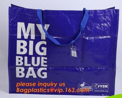 China Large Capacity Laminated PP Woven Shopping Bag 46x40x15 cm Eco Friendly Reusable for sale