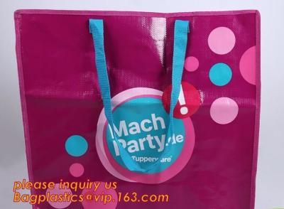 China Custom PP Woven Shopping Bag 46x40x15 cm Eco Friendly Reusable Promotional Tote for sale