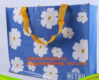 China Custom PP Woven Tote Bags 46x40x15 cm Ultrasonic Hot Pressing Eco Friendly Promotional Shopping Bags for sale