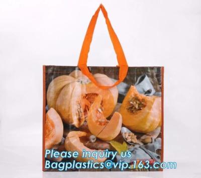China PP Woven Shopping Tote Bag 46x40x15 cm Reusable Eco Friendly Promotional Bag for sale