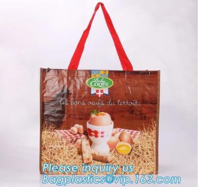 China Custom PP Woven Shopping Bag 46x40x15 cm Eco Friendly Reusable Promotional Tote for sale