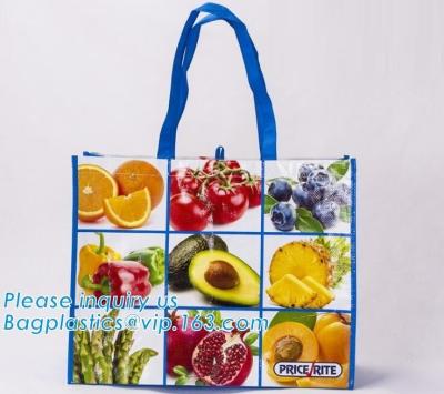 China Custom Laminated PP Woven Shopping Bag 50x48x20cm with Zipper Lock Reusable Tote for sale