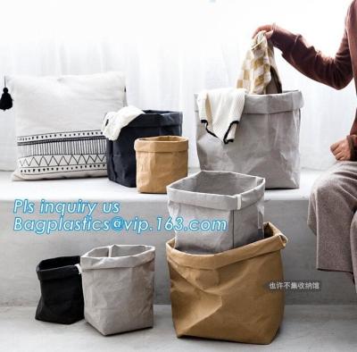 China Washable DuPont Tyvek Kraft Paper Laundry Basket Shopping Bag 65lb Capacity Reusable Tote for sale