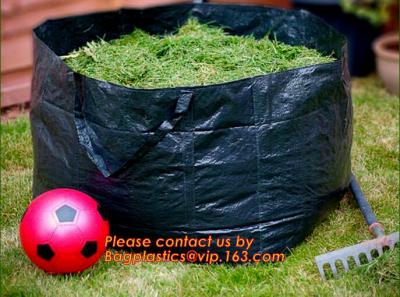 China Heavy Duty PP Woven Garden Sack 31x18 Inch Self Standing Tear Proof Leaf Bag for sale