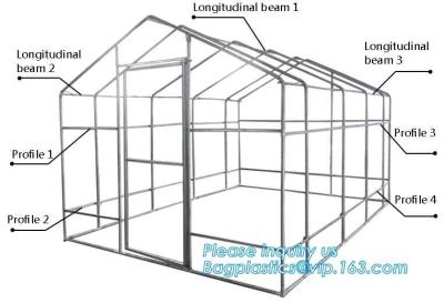 China HDPE Woven Greenhouse Film Transparent Cover 140gsm with Galvanized Steel Frame for sale